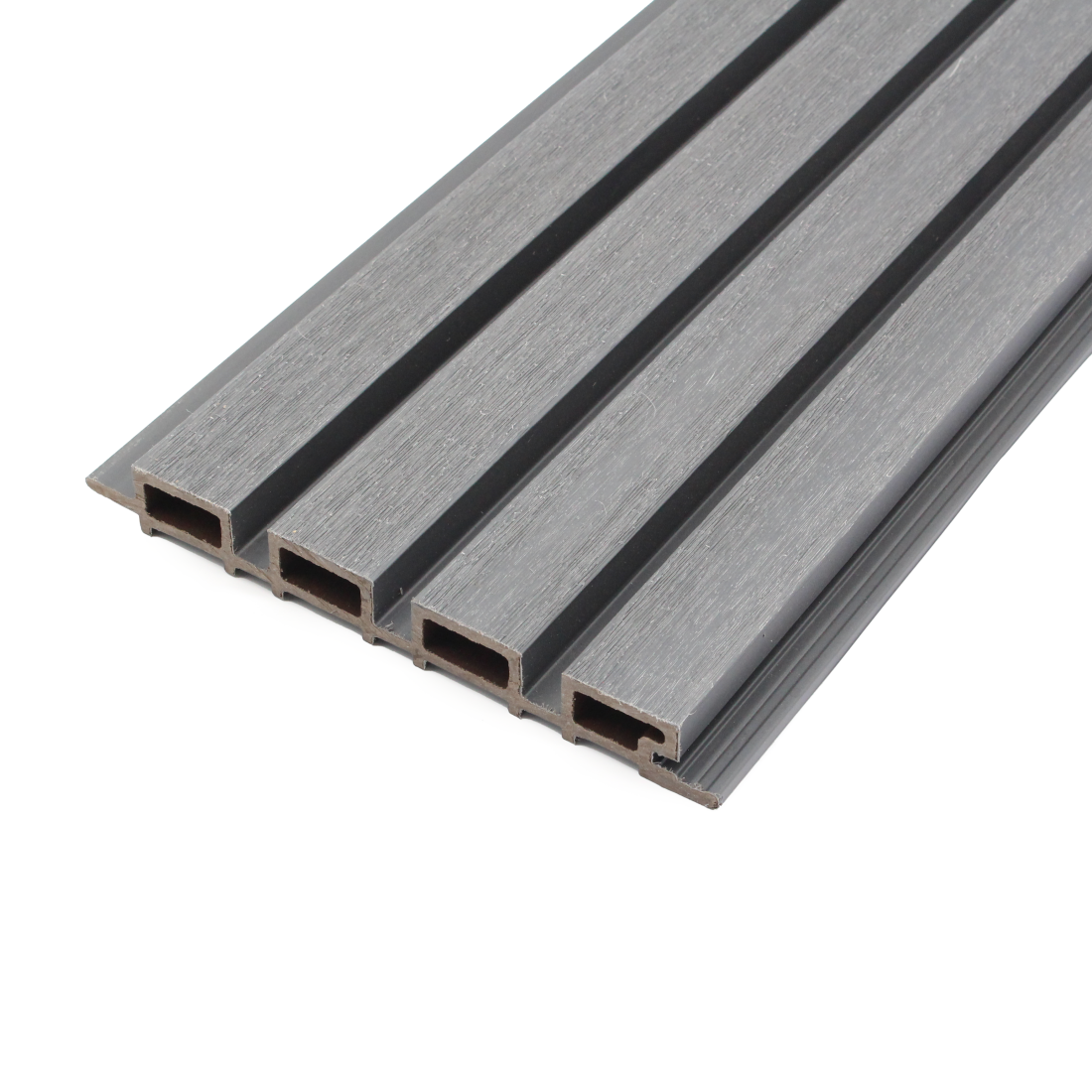 Stone Grey 2.5m Slatted Composite Cladding Acoustic Wall