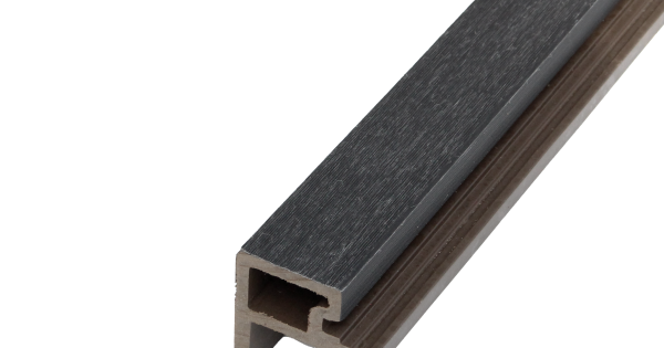 Midnight Black 2.5m Slatted Composite Cladding Acoustic Wall End Piece